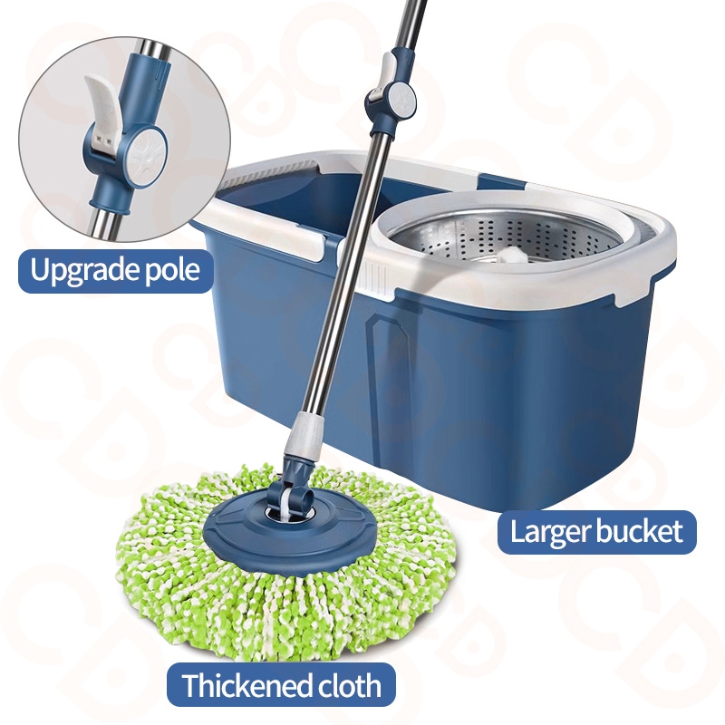 CD Mop with Spinner and Bucket Complete Set Thick Steel Rod Mop Handle ...