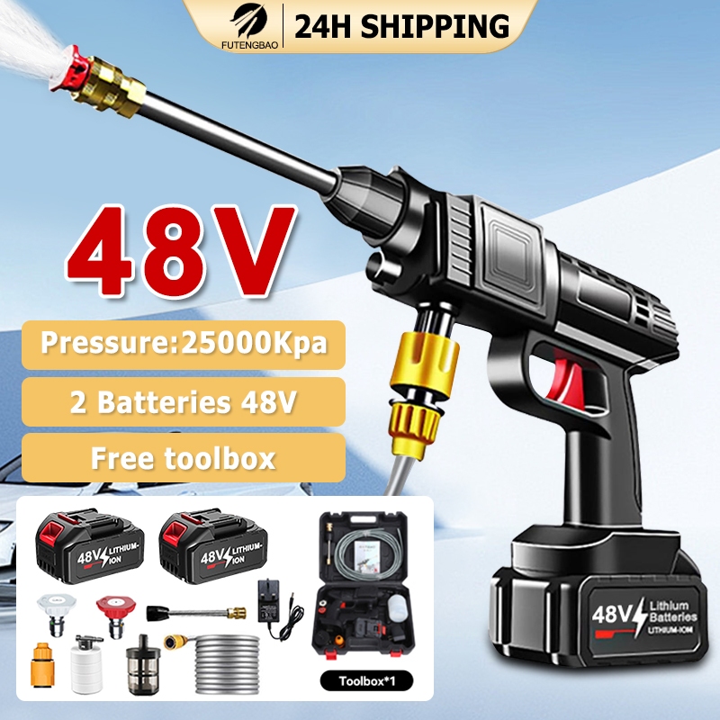 Portable Cordless High PressureCar Washer 48V Lithium Battery Powered ...