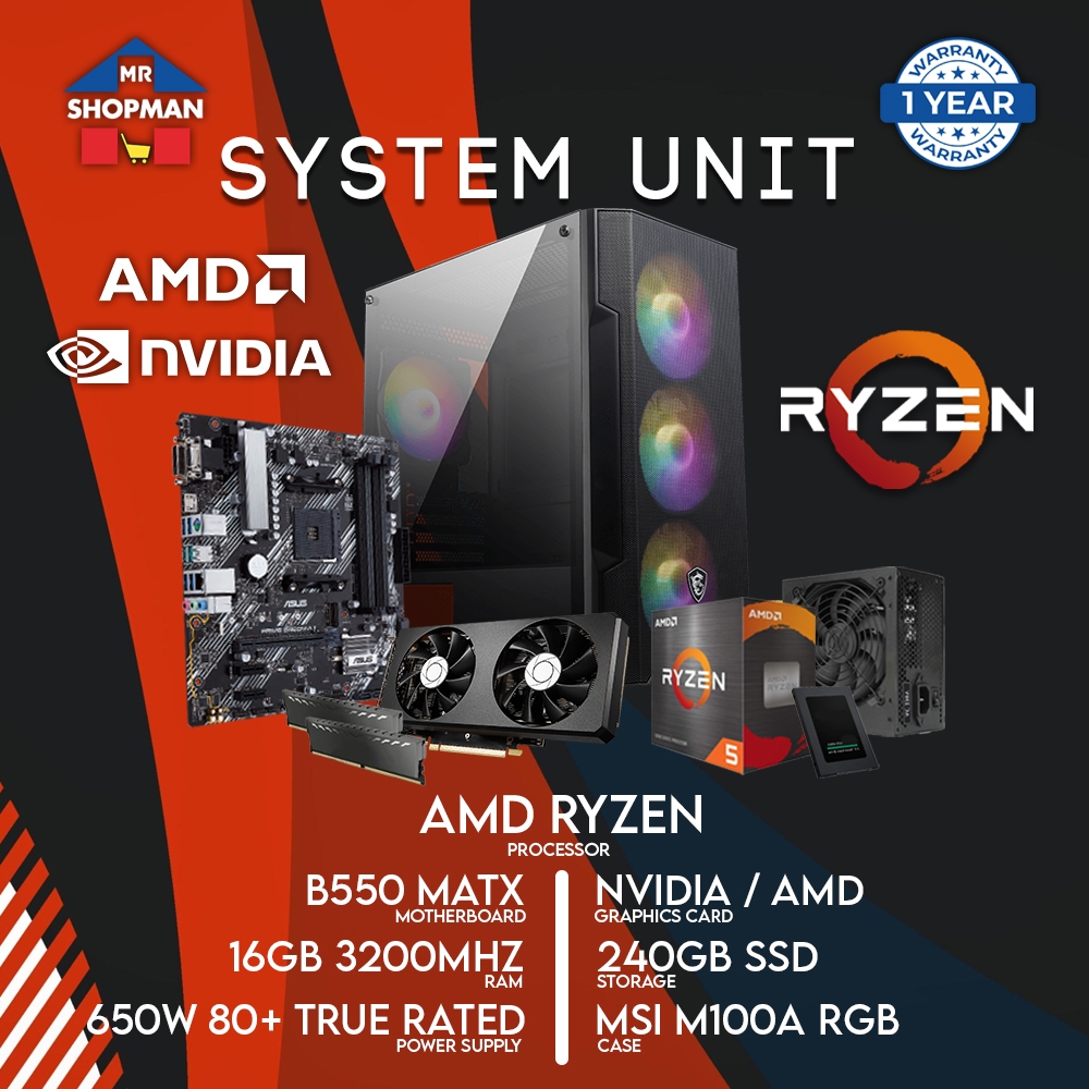 AMD PC BUILD Ryzen 5 5500 / 5600 / 5600X / Ryzen 7 5700X w/ GTX / RTX ...