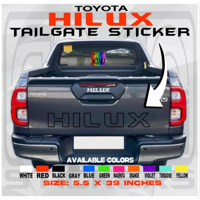 Toyota Hilux Revo / Hilux Conquest / Roco / GR Tailgate sticker decals ...