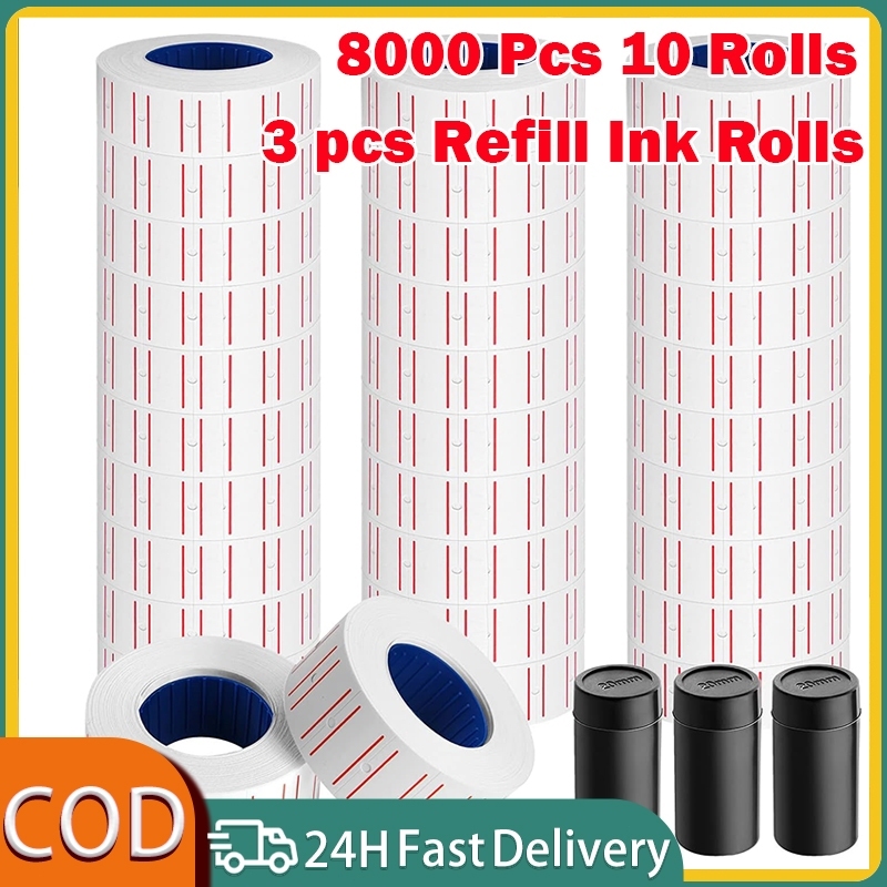 10 Rolls 8000pcs White Price Gun Labels for Mx-5500,M5500 Labeller with ...