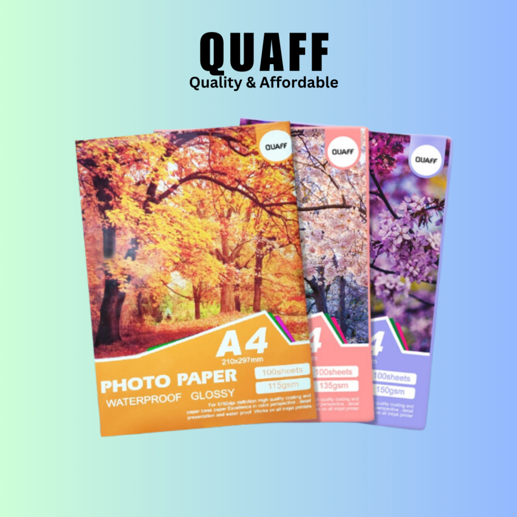 QUAFF A4 Glossy Photo Paper , Inkjet Glossy Photo Paper (100 sheets ...