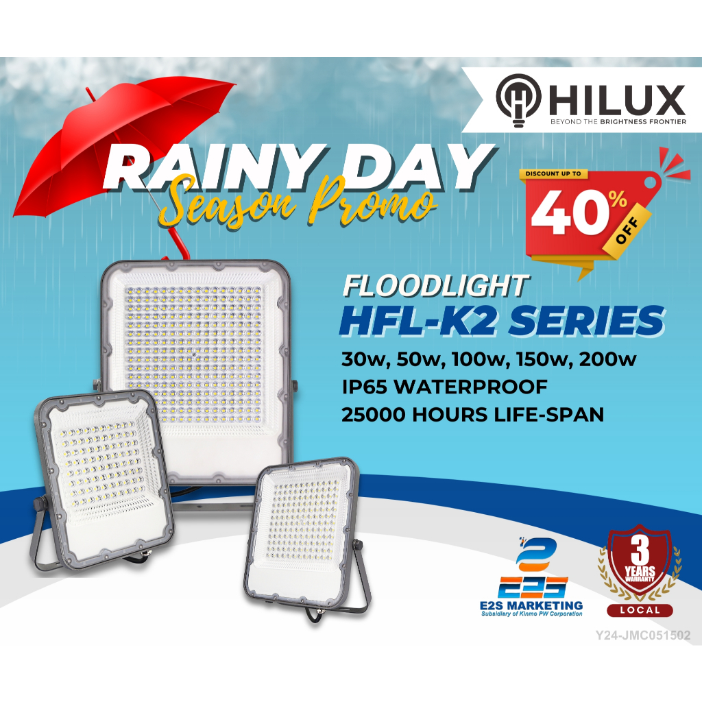 HiLux Outdoor LED DOB Flood Light K2 Series IP65 Daylight 30Watts - 150Watts (Grey) | Shopee ...