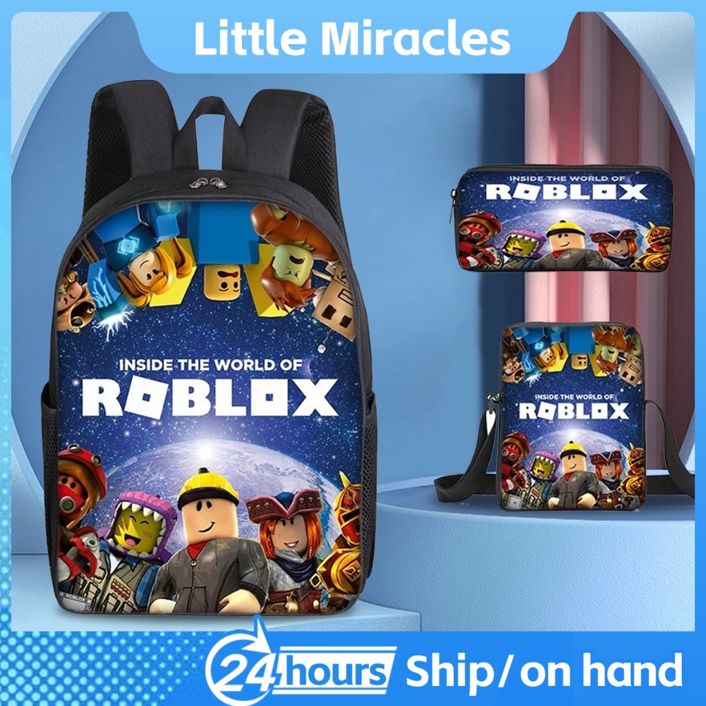 3-in-1 Backpack Set for Grades 3-6, Featuring a Roblox-Themed School ...