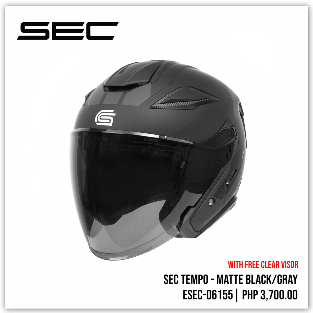 Sec Half Face Helmet for Motorcycle - Tempo (Gloss/Matte) (X-XXL) | Shopee Philippines