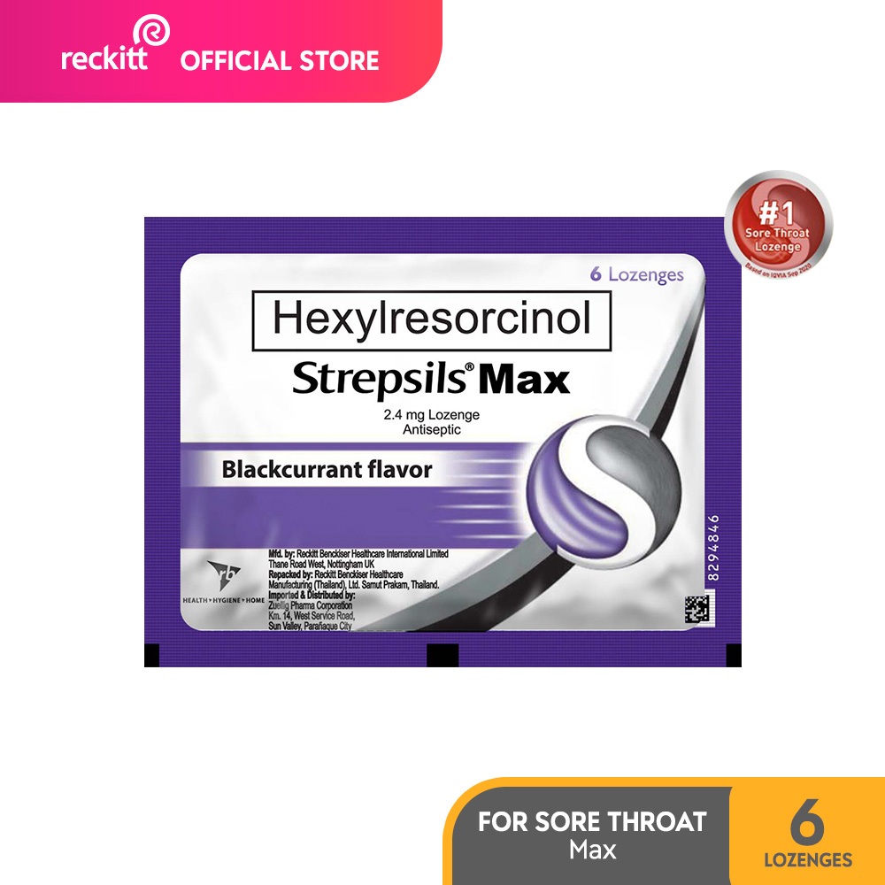 Strepsils Max Medicine Lozenges Pack of 6s for Painful Sore Throat ...