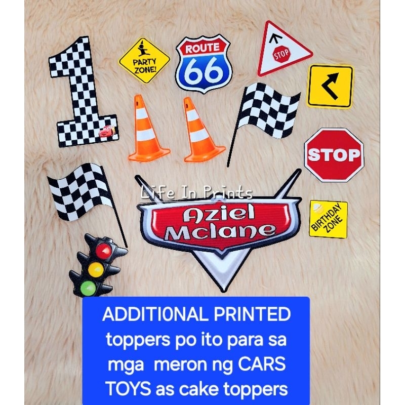 Cars cake toppers /Printed/Personalized with NAME and AGE | Shopee ...