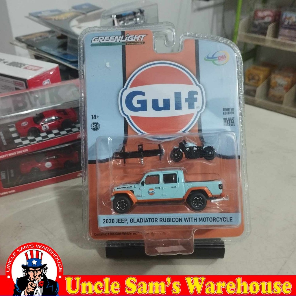 Greenlight GULF 2020 Jeep Gladiator Rubicon With Motorcycle | Shopee ...