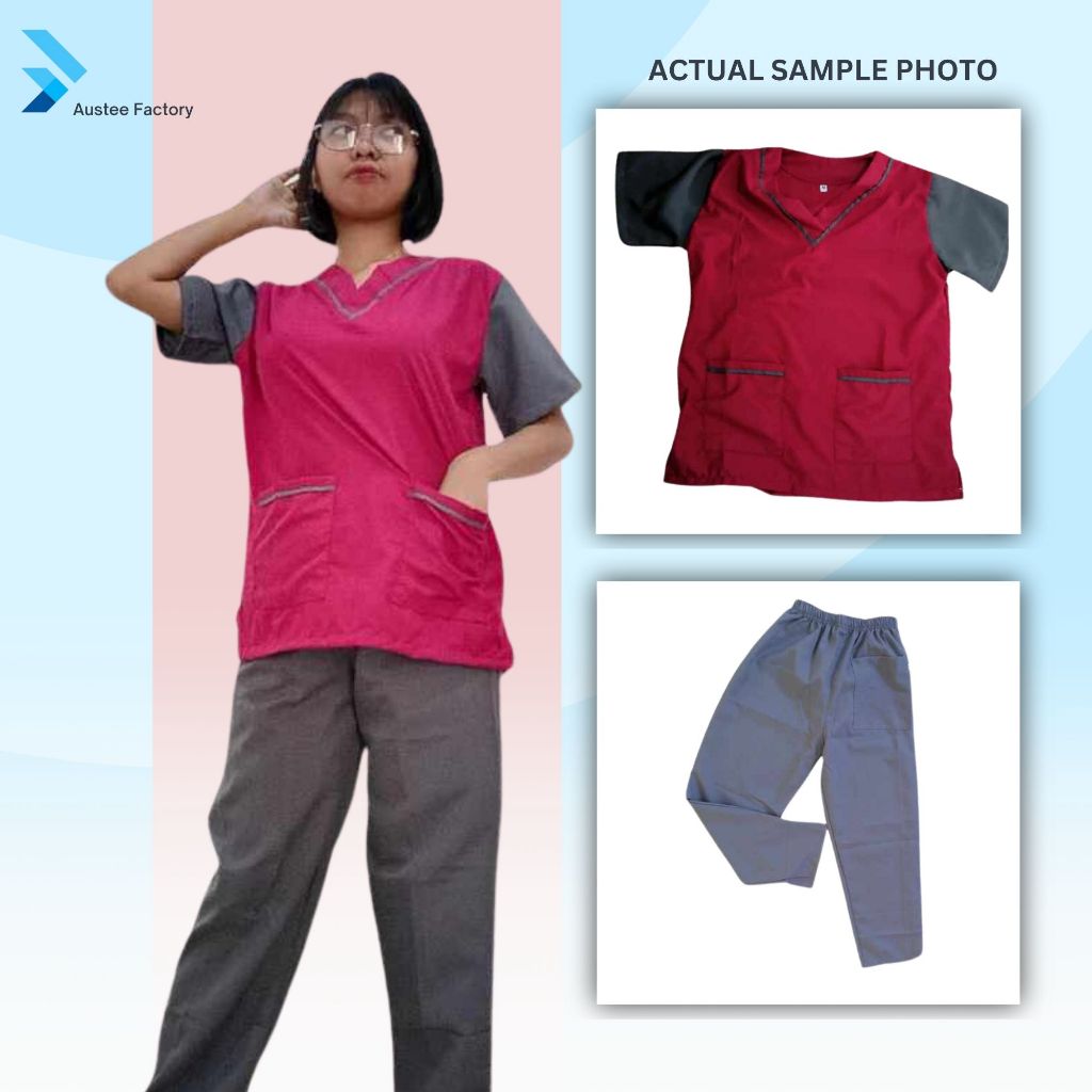 Austee Scrub suit set Two tone Uniform Occupational attire Men and ...