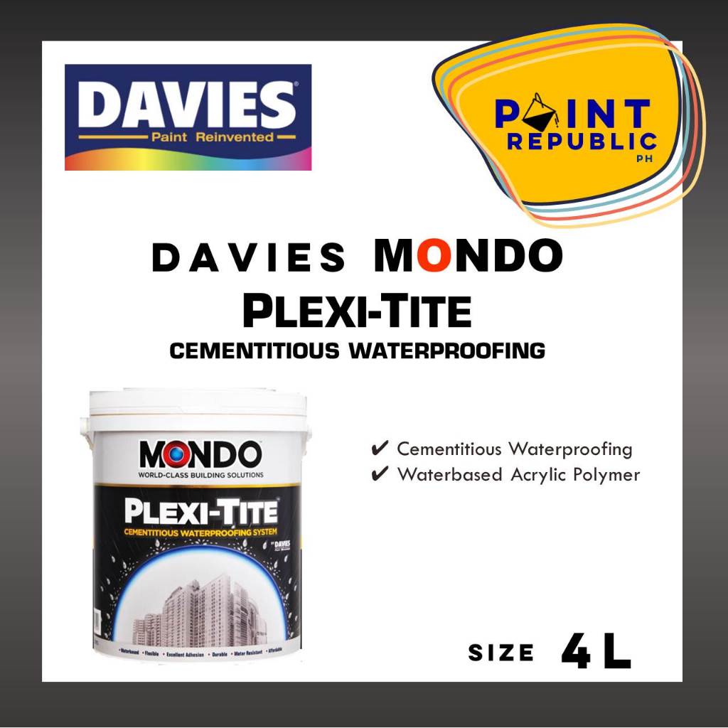 Davies Mondo Plexi-Tite Cementitious Waterproofer - 4L (Gal) | Shopee ...