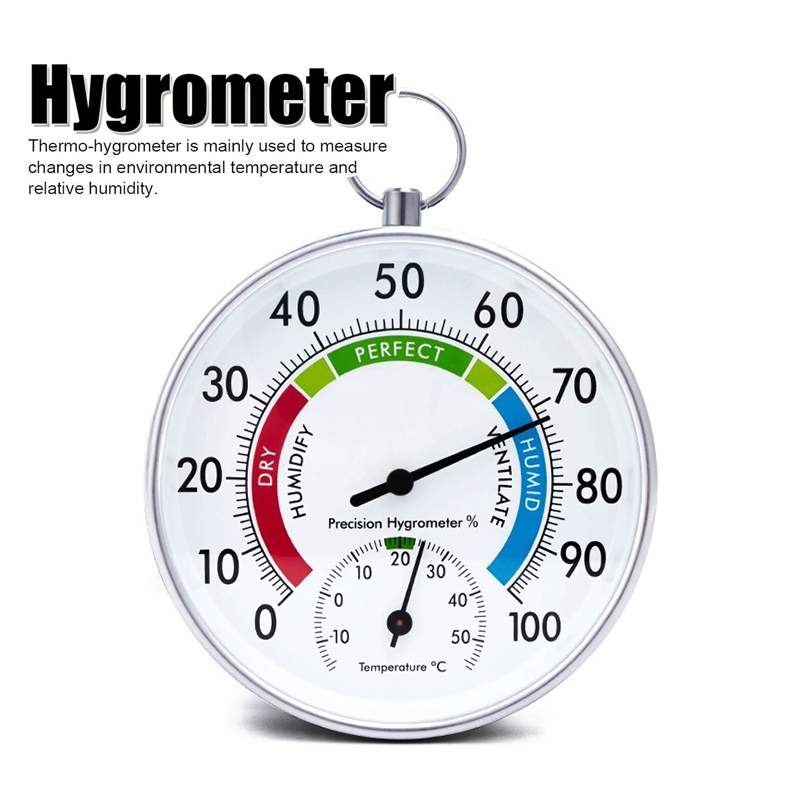 Round Pointer Type Thermometer Hygrometer Wall Hanging Temperature ...