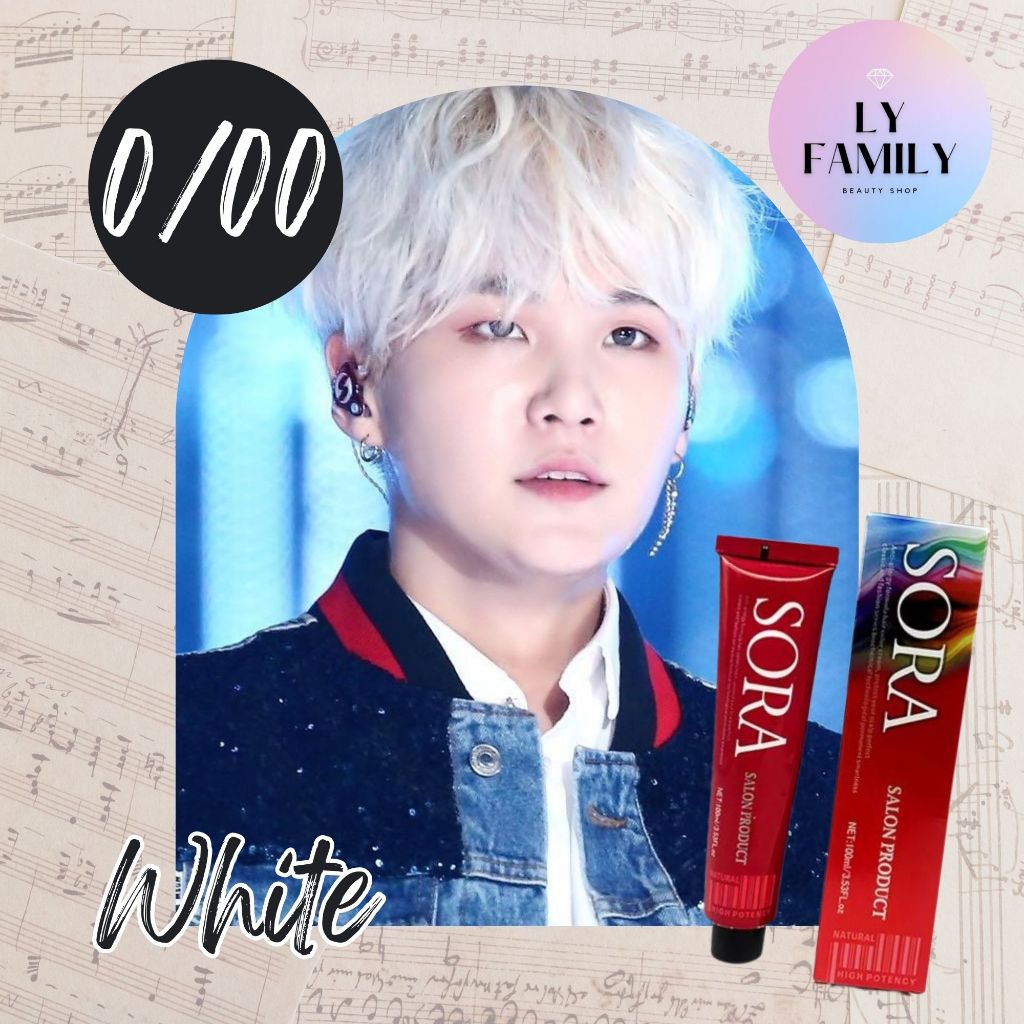 White Hair Color Dye 0/00 Sora Hair Color Dye Snow White | Shopee ...
