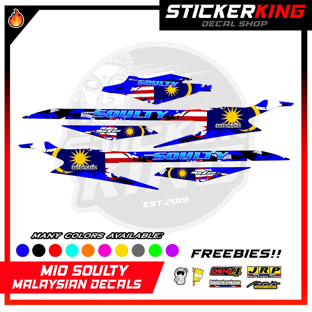 MIO SOULTY MALAYSIAN DECALS WITH FREEBIES (PREMIUM QUALITY GLOSSY PRINT ...