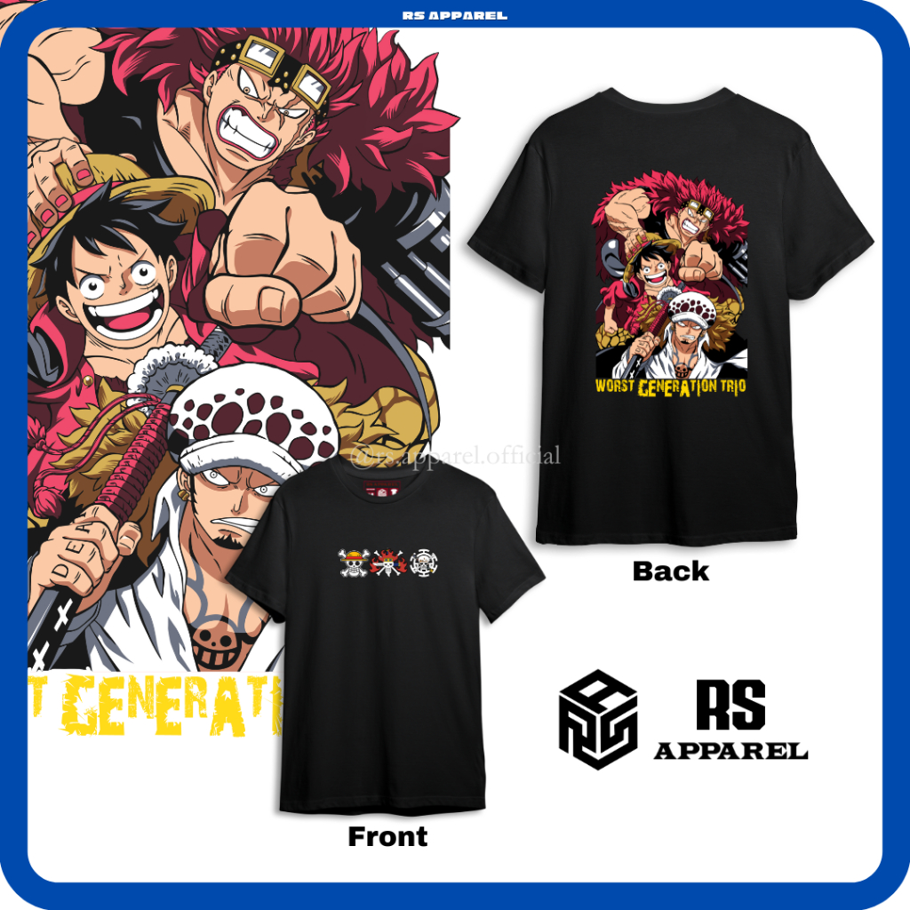 Onepiece - Worst Generation Trio | Menswear Top | Anime DTF T-Shirt ...