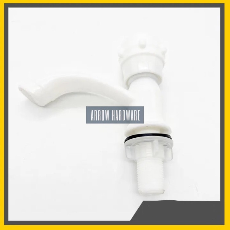 V Horse Plain White PVC Plastic Lavatory Faucet Wash Basin and Double ...
