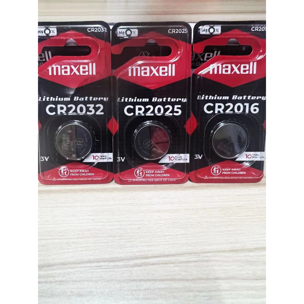 Maxell CR2016 / CR2025 / CR2032 3V Lithium Battery Japan Calculator Car Remote Watch Glucometer ...