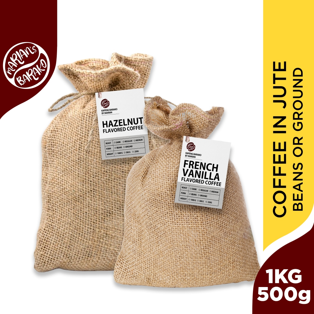 [KBM] JUTE Hazelnut Caramel French Vanilla Flavored Coffee & Grounds (Batangas Coffee) (1 KG ...
