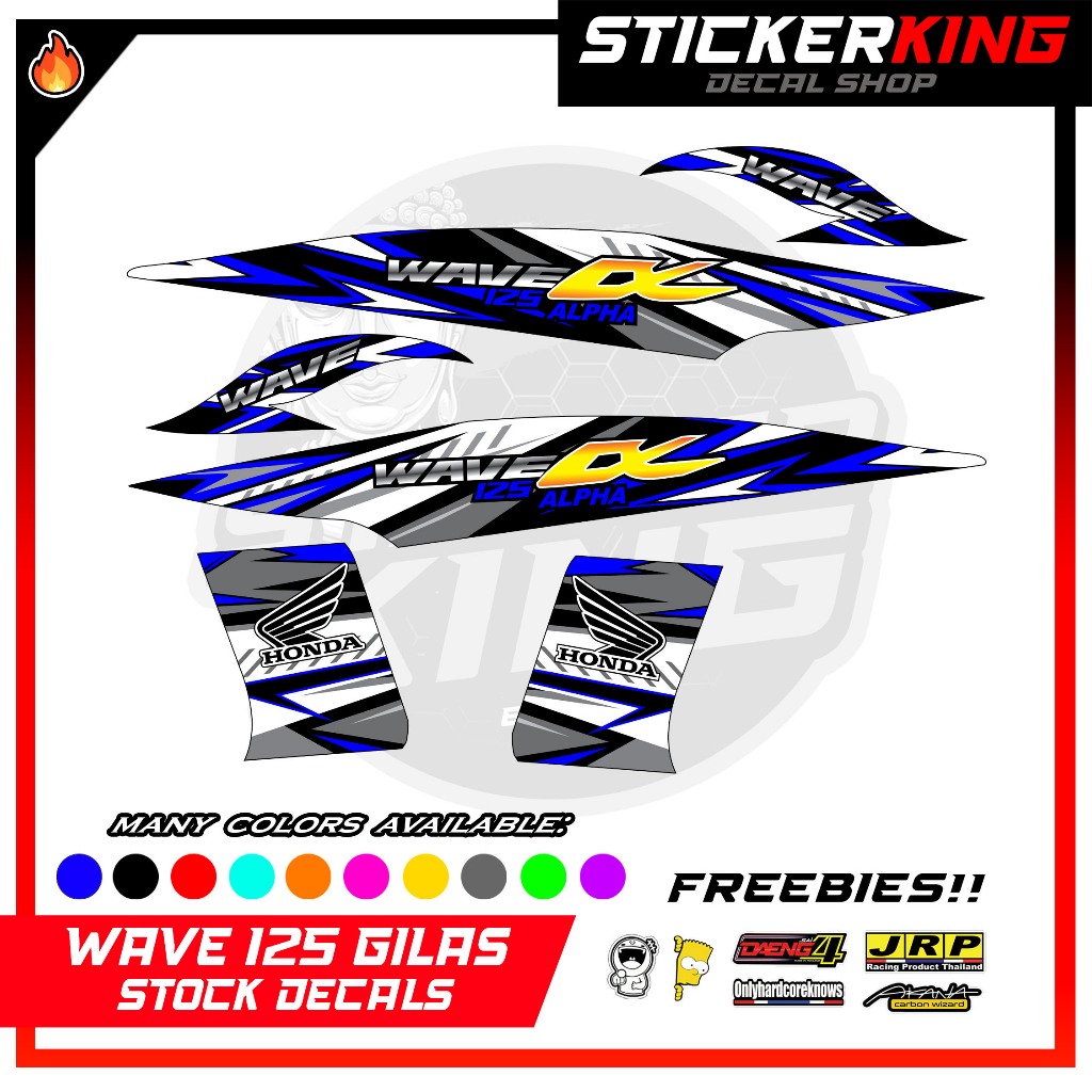WAVE 125 ALPHA GILAS STOCK DECALS WITH FREEBIES (PREMIUM QUALITY GLOSSY ...
