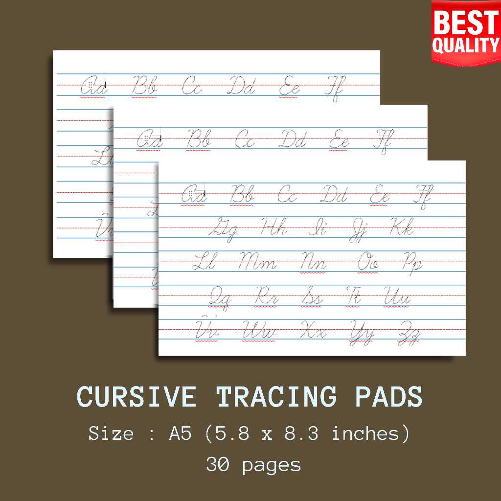 FAST SHIPPING! TRACING PAD | CURSIVE ALPHABET | 30 PAGES AVAILABLE ...
