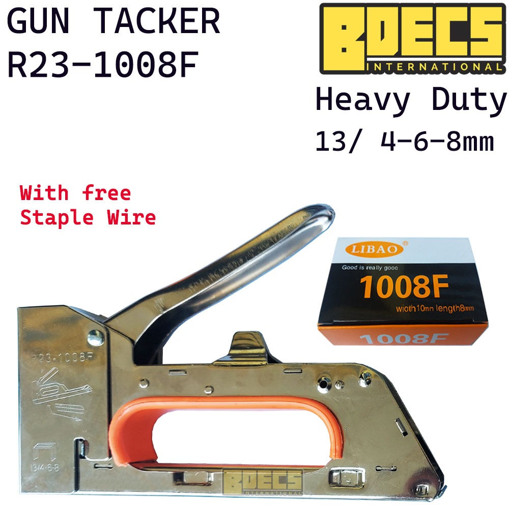 Gun Tacker with Free Staple Wire Heavy Duty 13/ 4-6-8mm R 23-1008F I ...