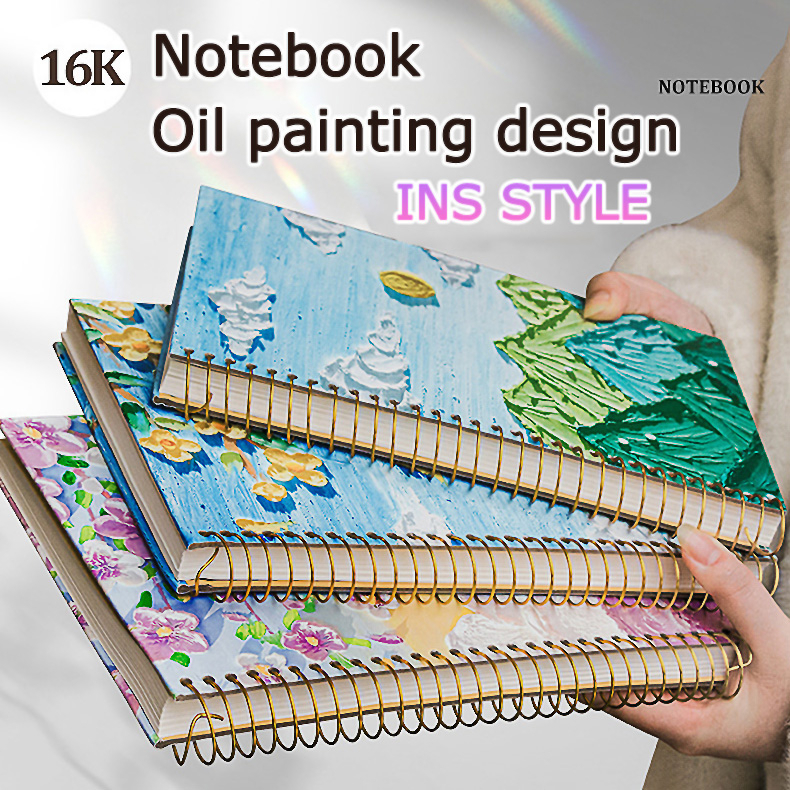 Thickened 16K World-famous 3D Oil Painting Notebook B5 Hardbound 302 ...