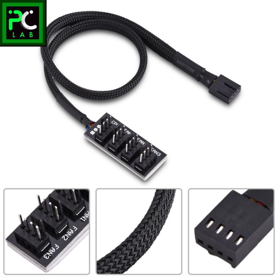 4 Pin Computer CPU/Case Fan Power Multi Splitter Connector Cable ...