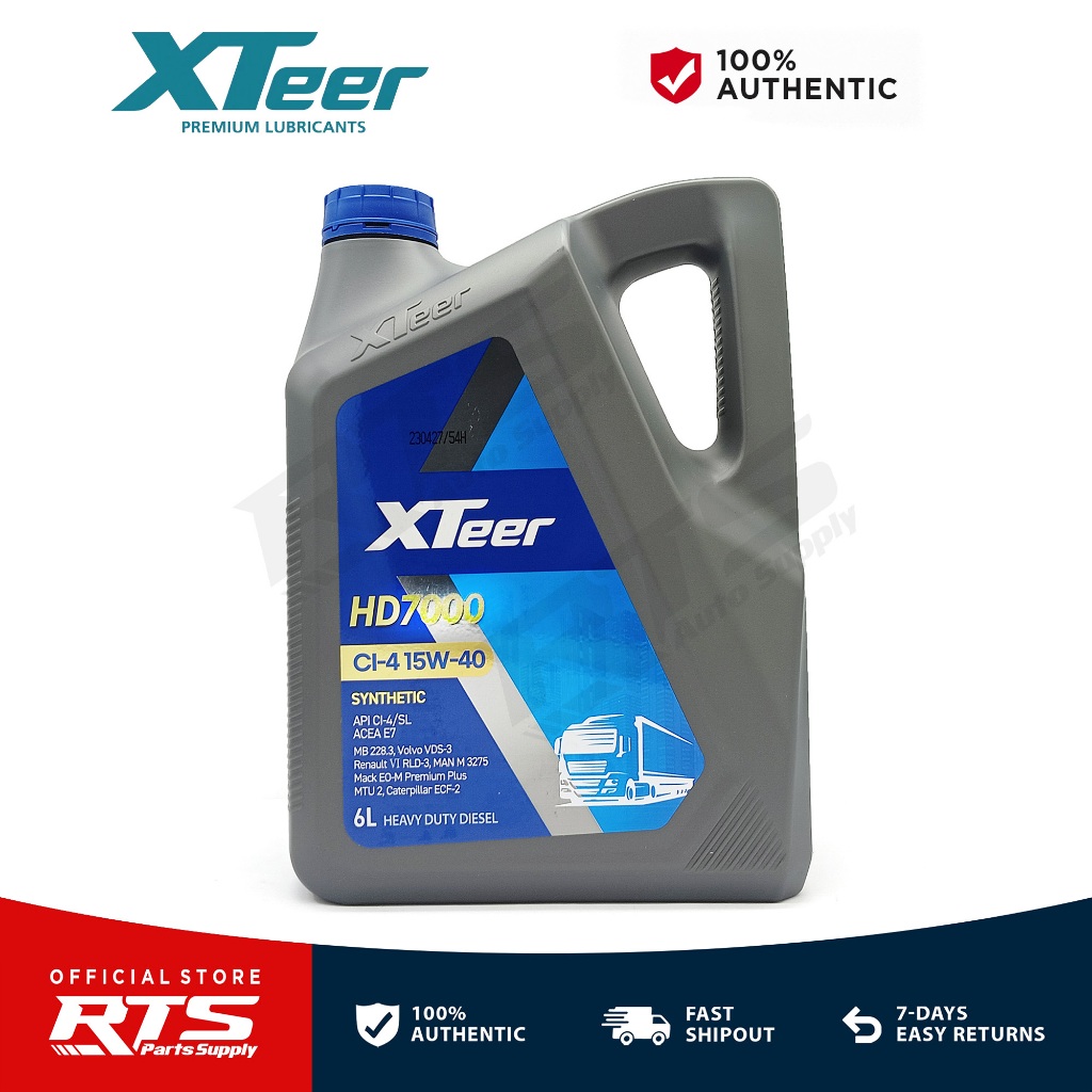 XTEER Diesel Synthetic Engine Oil Heavy Duty HD7000 15W-40 6 Liters 1 ...