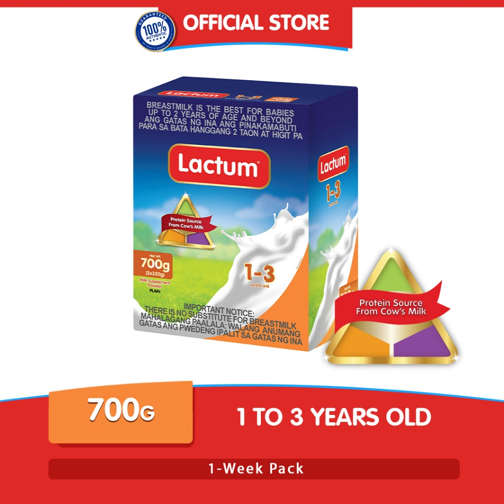 Lactum for 1-3 Years Old Plain Milk Supplement Powder for Children 700g ...