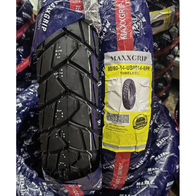 MAXXGRIP UB8014 TUBELESS TIRE80/80/14 90/80/14 100/80/14 FREE SEALANT AND TIRE VALVE | Shopee ...