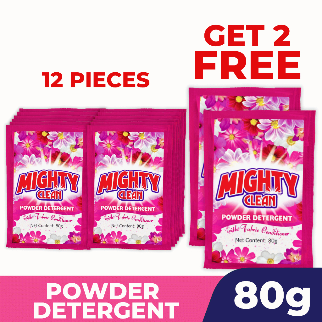 Mighty Clean Detergent Powder Floral Blossom - Powder (Pink) 80 GRAMS ...