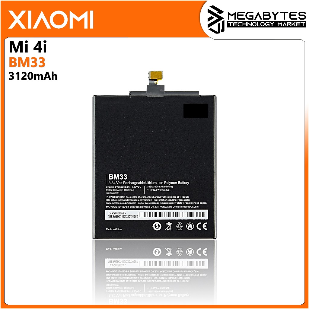 Megabytes Battery for Xiaomi Mi 4i | 2015015 BM33 | Shopee Philippines