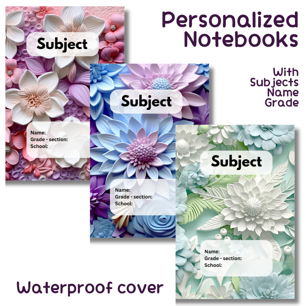 Personalized Writing Notebook For Kids With Name Subjects School 60 ...