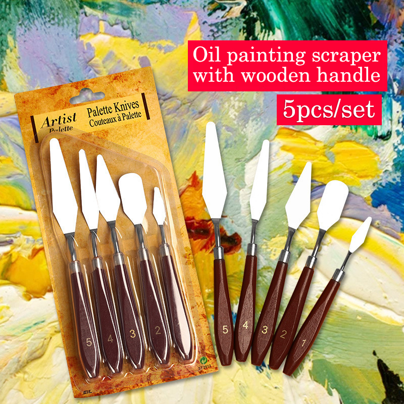 Stainless Steel Oil Painting Knives Set Artist Spatula Palette Knife ...