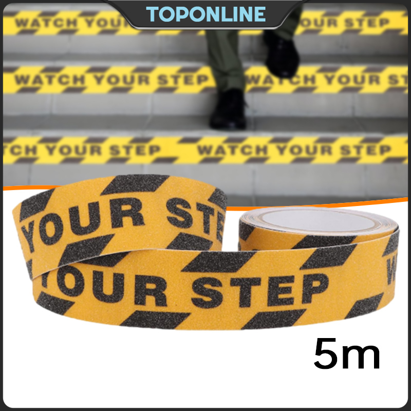 5M*5cm Stairs Skidproof Tape Watch Your Step Warning Safety Stickers ...