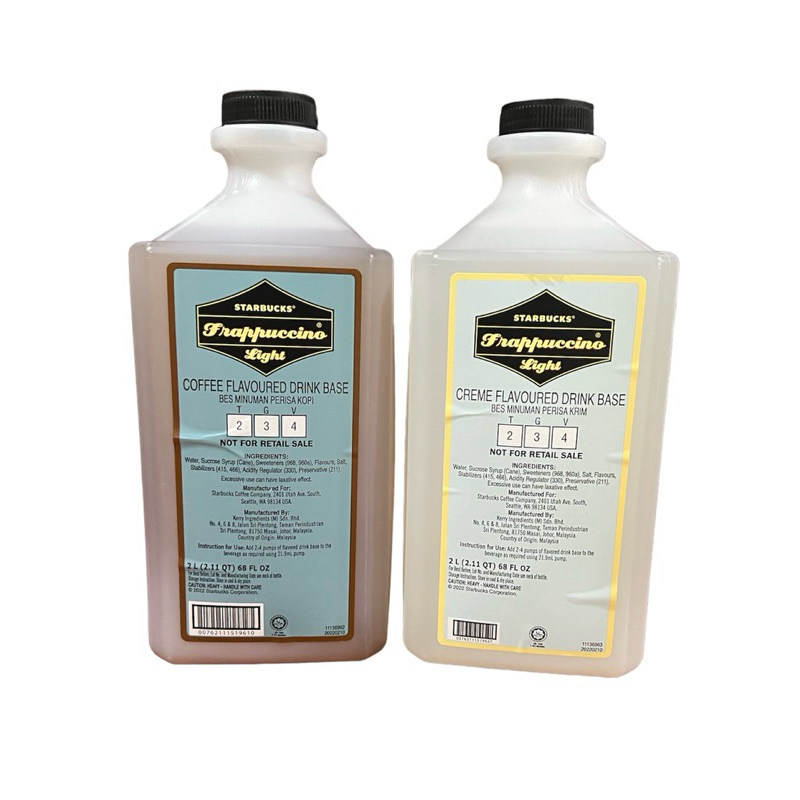 Starbucks Frappuccino Syrup 2L (Coffee and Creme Base) | Shopee Philippines