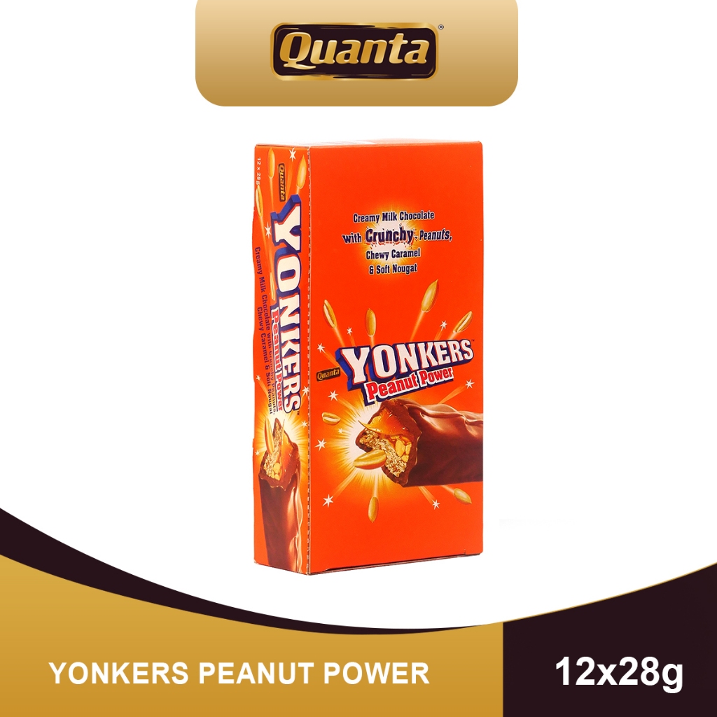 Quanta Yonkers Peanut Power Milk Chocolate with Crunchy Peanuts 12x28g ...