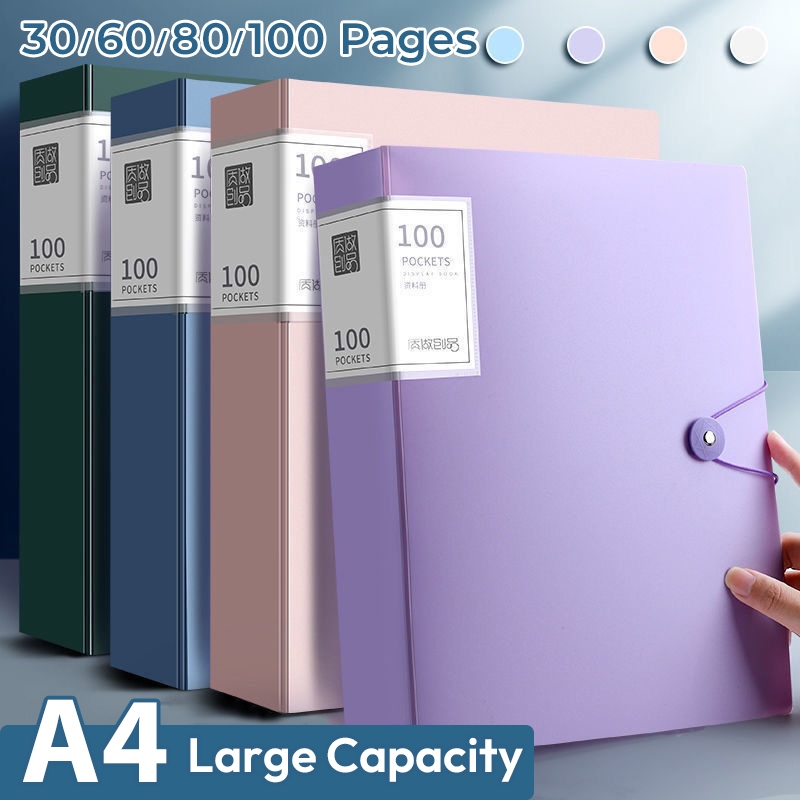Paper Folder Organizer 30/60/80/100 Page Students A4 Book Clear Folder ...