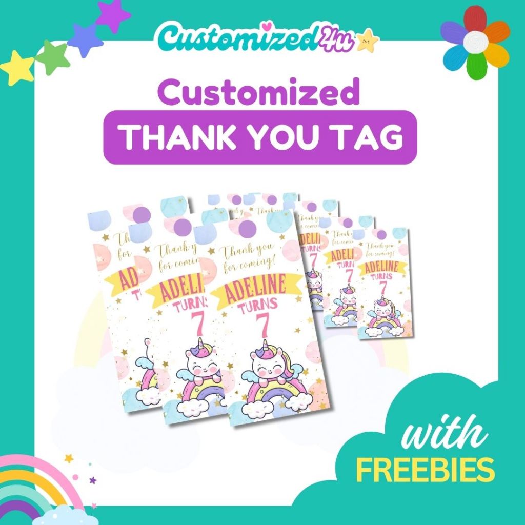 Customized Thank you Tag Personalized Gift Tag with FREEBIES | Shopee ...