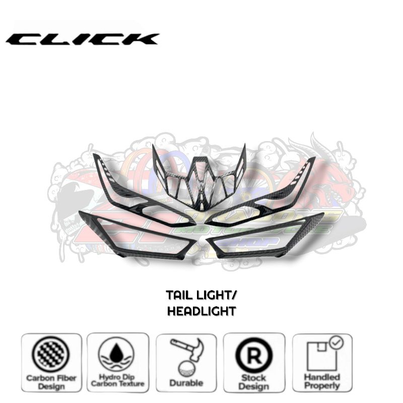 NEW!! Honda Click v3 hydro dip carbon tail light/ headlight garnish ...
