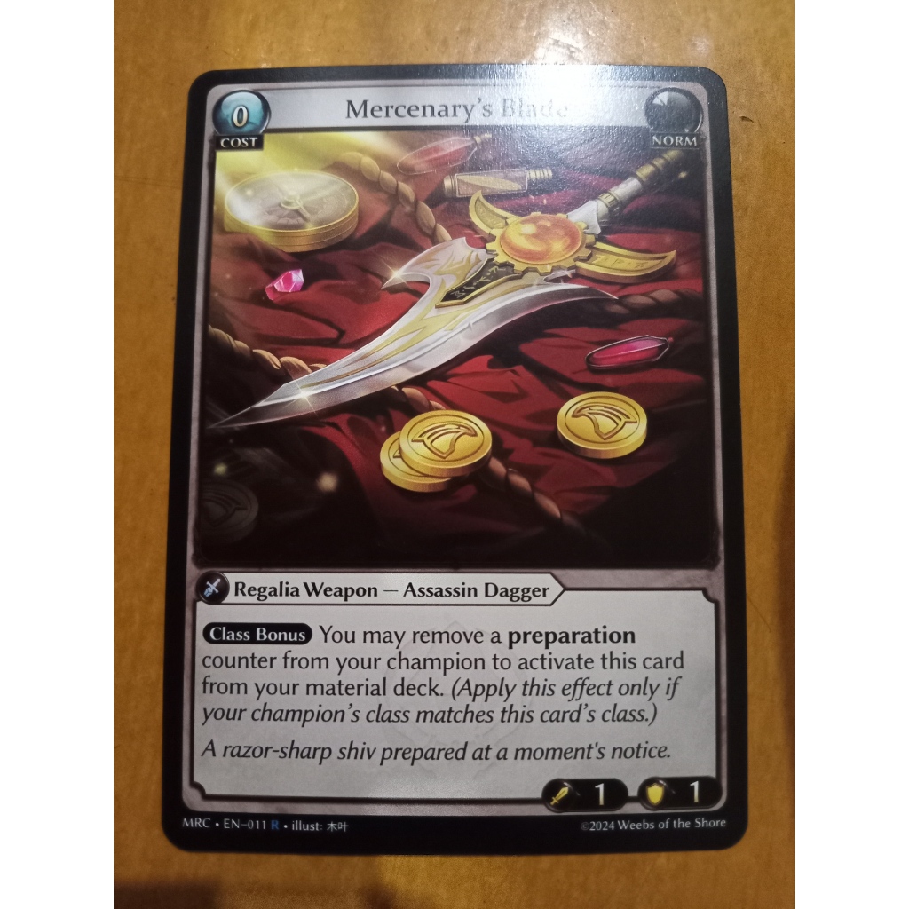 GA Mercenary's Blade R Mercurial Heart MRC Grand Archive English GATCG ...