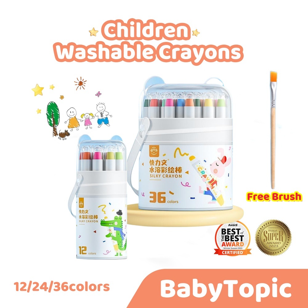 12/24/36/48 Colors plastick crayons Painting Safe Non-Toxic Washable ...