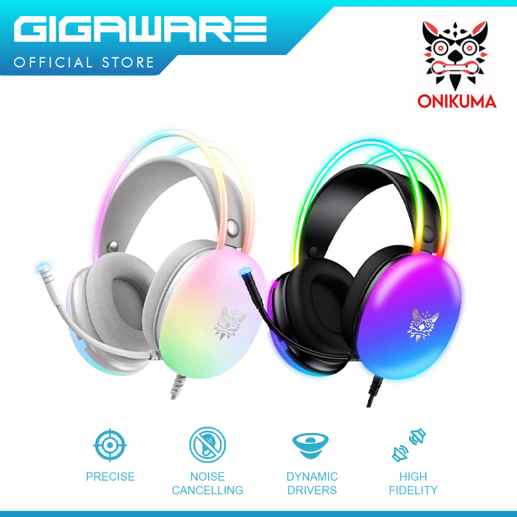 ONIKUMA X25 RGB Light Noise Cancelling Microphone Gaming Headphones ...