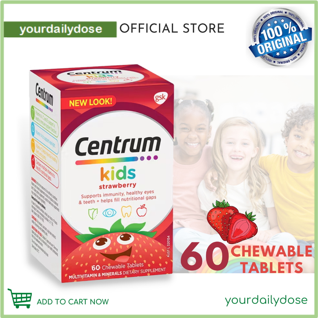 Centrum Kids Multi-Vitamin Strawberry 60 Tablets | Shopee Philippines