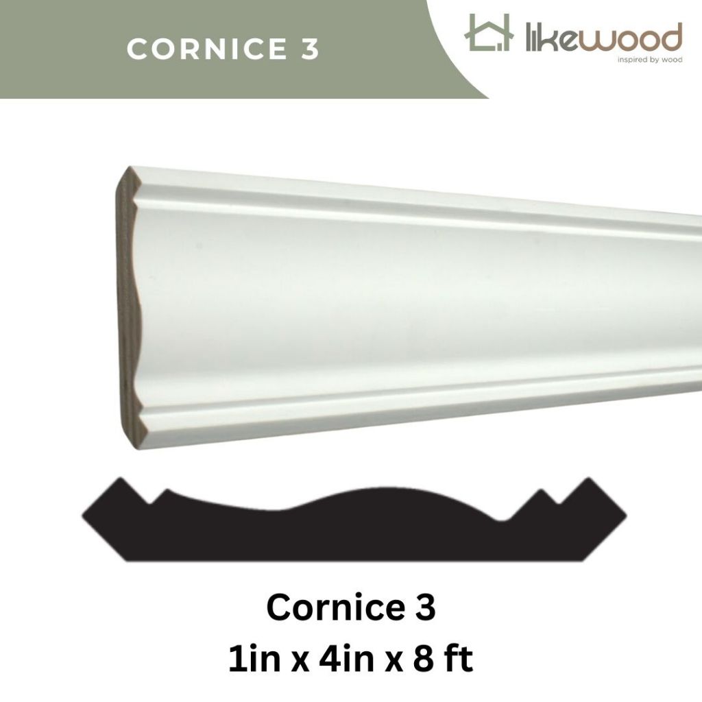 Matimco Likewood Special Mouldings (Laminated Veneer) Cornice 3 (8 feet ...