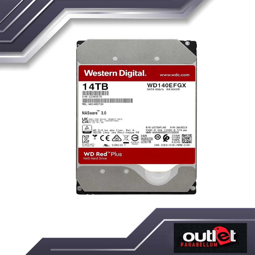 Western Digital 14TB WD Red Plus NAS Internal Hard Drive HDD ...