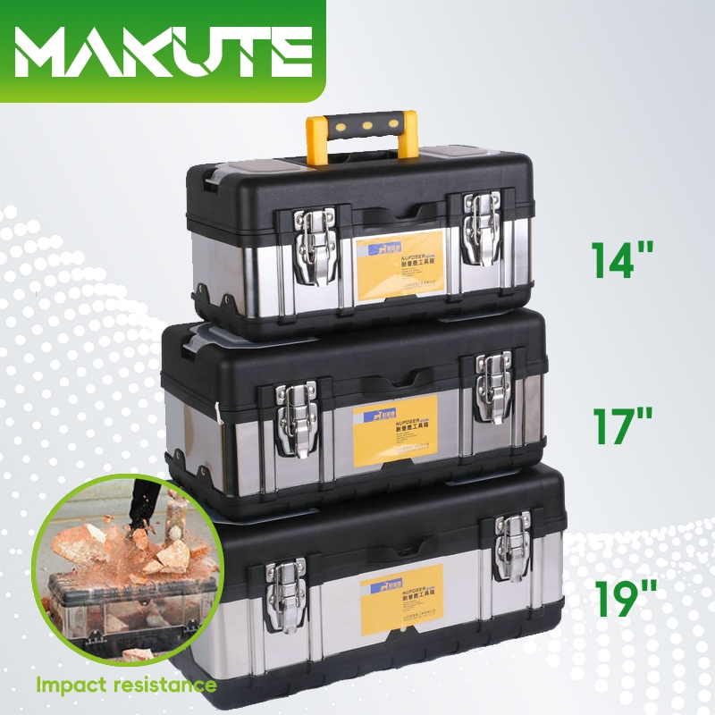 14/17/19 Inch Tool Box Suitcase Stainless Steel Toolbox Multifunctional ...