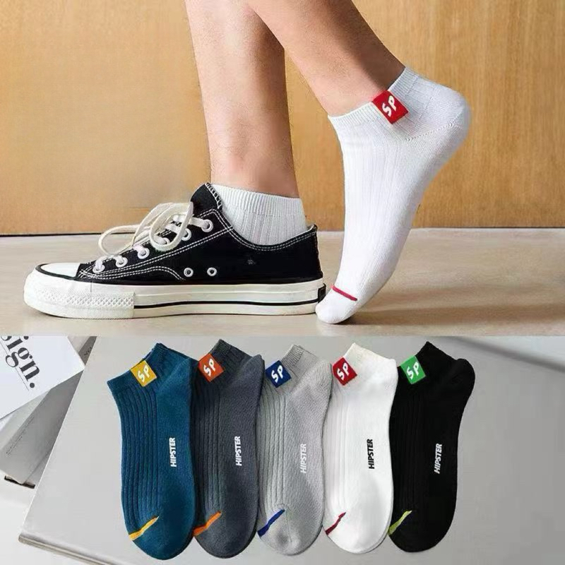 5 Pairs Mens Letters SP Short Socks Spring And Summer Shallow Low Top ...