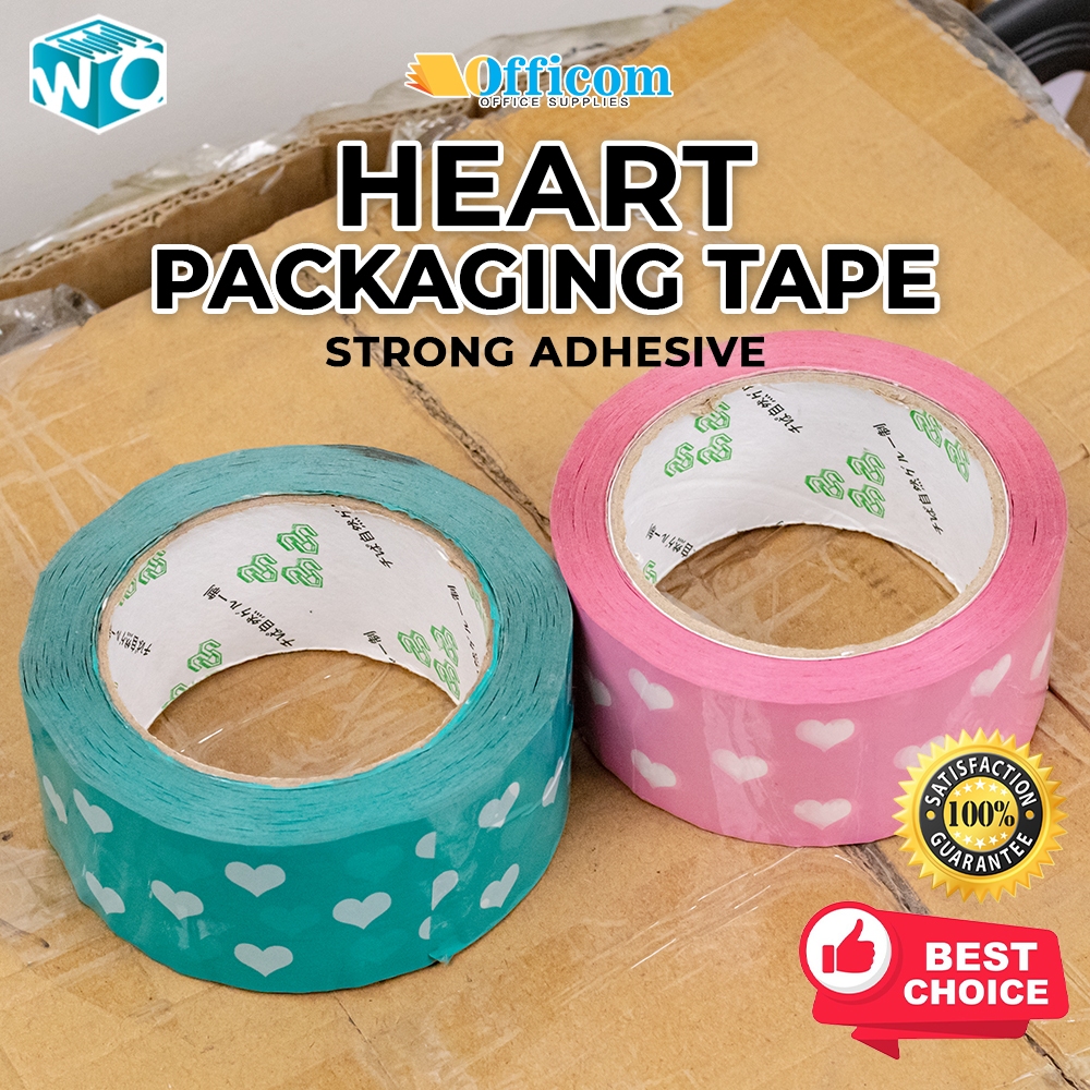 Heart Design Packaging Tape Design 100 Meters Strong Adhesive Sealing ...