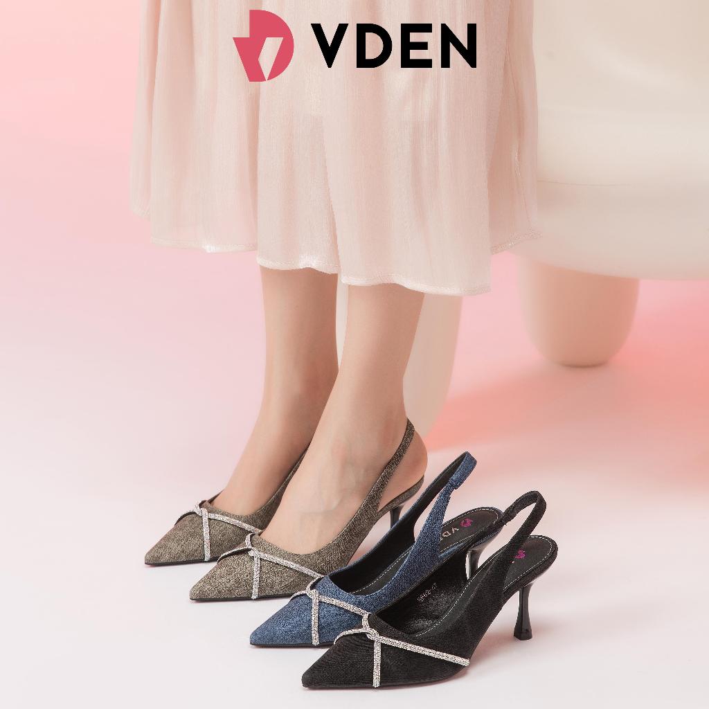 VDEN Rhinestone Strap Slingback Pointed toe Shoes 3.2INCH/8.2CM H682-47 ...