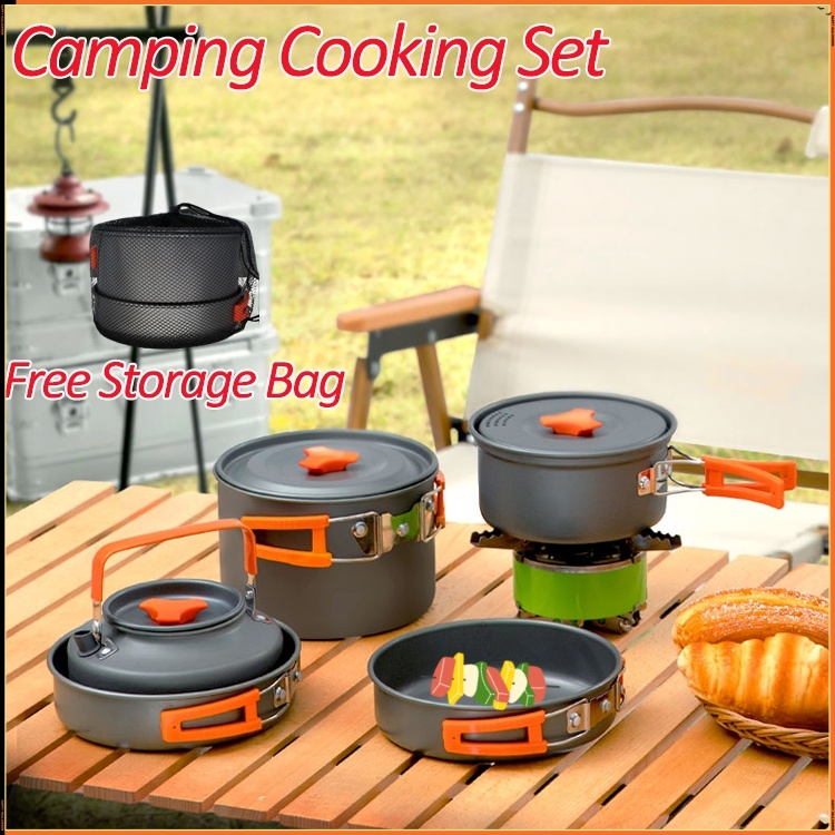 portable outdoor Cooking Pot Set camping cooking set cookware stainless ...
